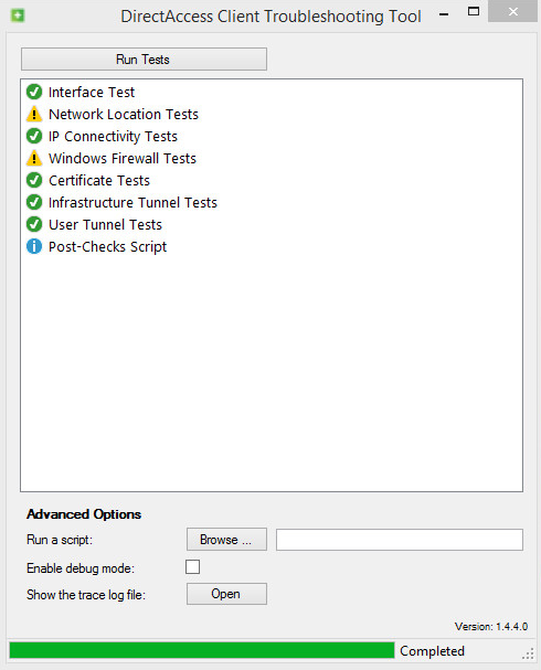 DirectAccess Troubleshooting Tool