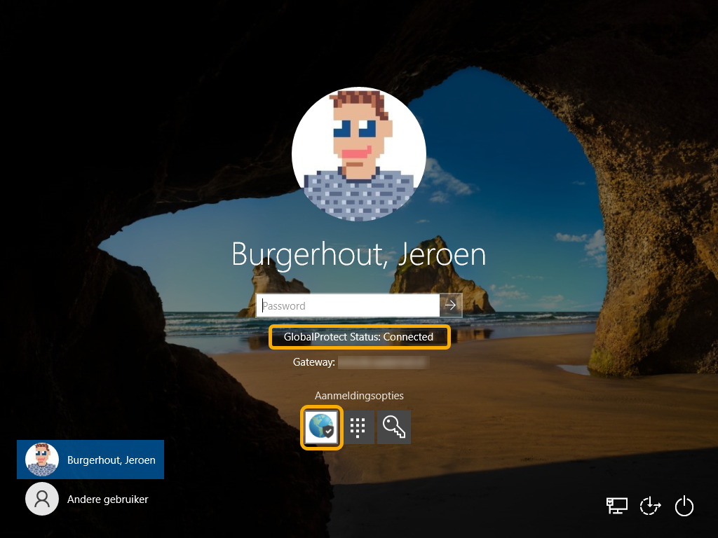 Hide Global Protect VPN client as default sign-in option