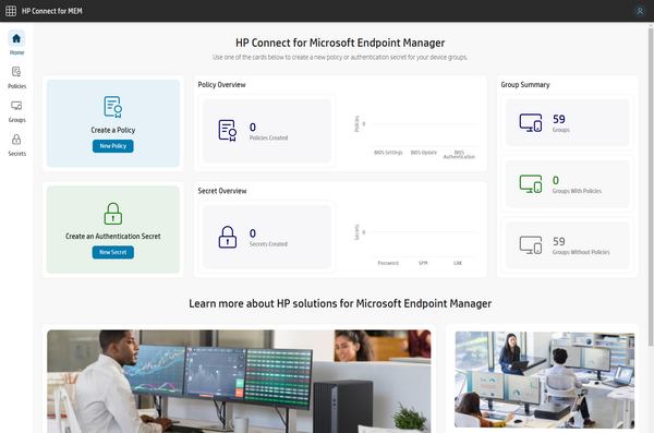Updating HP BIOS with HP Connect