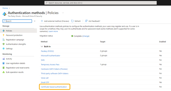 Activating And Utilizing Certificate Based Authentication With